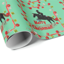 Pretty Jumping Pony Christmas Wrapping Paper | Zazzle