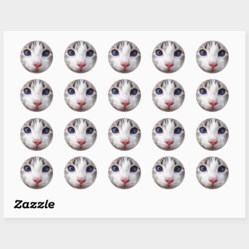 Pretty Kitty Cat Classic Round Sticker | Zazzle