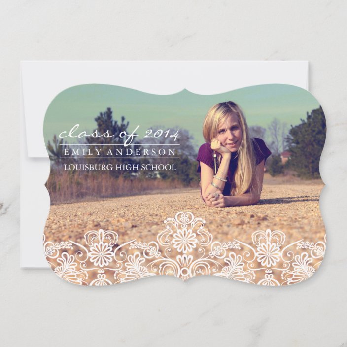 Pretty Lace Graduation announcement | Zazzle.com