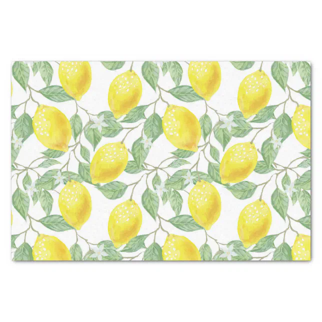 Pretty Lemon Pattern Tissue / Craft Paper | Zazzle