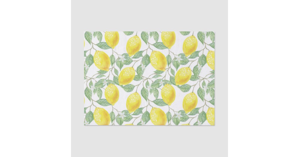 Pretty Lemon Pattern Tissue / Craft Paper | Zazzle