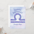 Pretty Libra Sign Custom Purple Happy Birthday Card | Zazzle