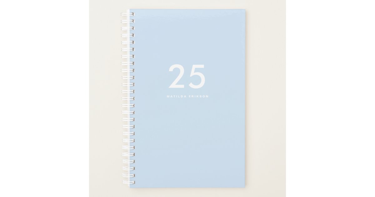 Pretty Light Blue School Planner | Zazzle