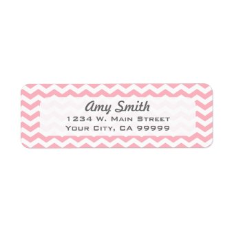 Pretty Light Pink Chevron Return Address Labels | Zazzle