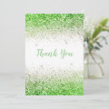 Pretty Lime Glitter Simple Modern Thank You Card | Zazzle
