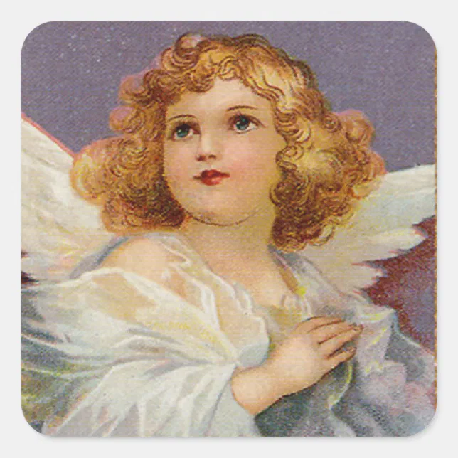 Pretty Little Angel Square Sticker | Zazzle