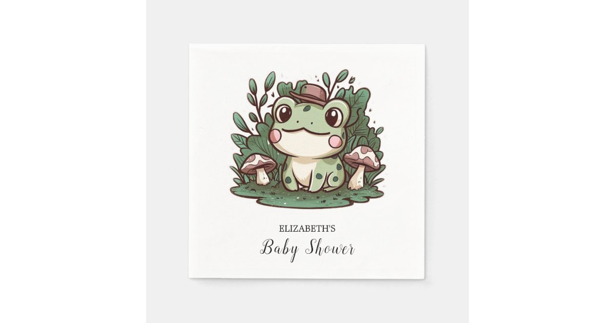 Pretty Little Frog Baby Shower Napkins | Zazzle