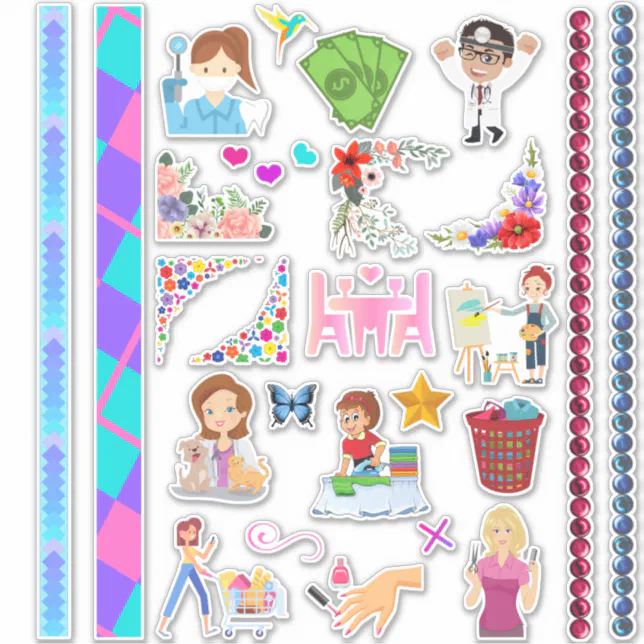 Pretty Little Planners Variety Stickers & Washi | Zazzle