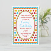 Pretty Little Polka Dots 1st Birthday Invitations | Zazzle