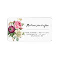 Pretty Magenta Flower Return Address Label | Zazzle