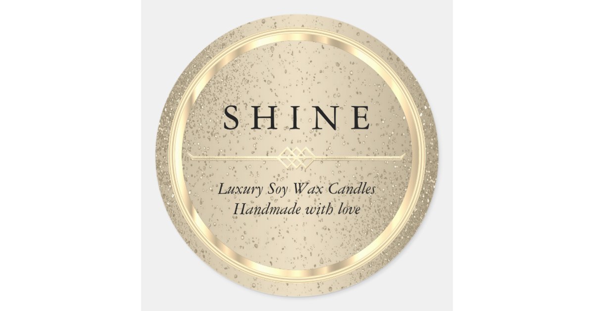Pretty Metallic Gold and Gold Glitter Labels | Zazzle