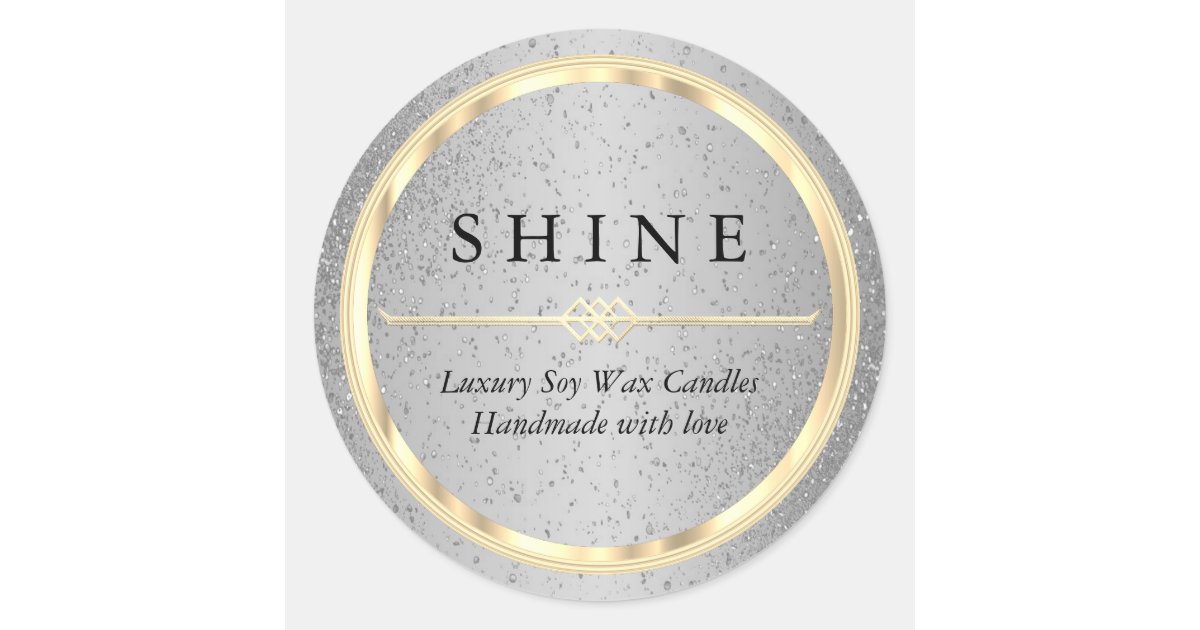 Pretty Metallic Gold and Silver Glitter Classic Round Sticker | Zazzle