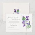 Pretty Minimal Elegant Violet Floral Bunch Wedding RSVP Card | Zazzle