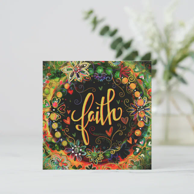 Pretty Modern Floral Faith Encouragement Thank You Card | Zazzle
