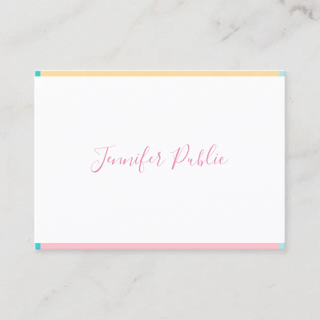 Pretty Modern Handwritten Name Simple Template Business Card | Zazzle
