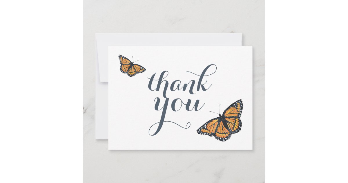 Pretty Monarch Butterfly Art Thank You Notes | Zazzle.com