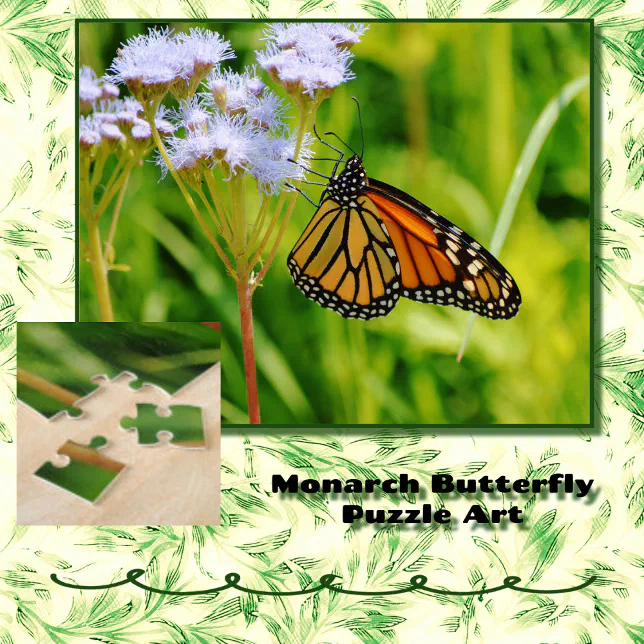 Pretty Monarch Butterfly Close Up Art Puzzle | Zazzle