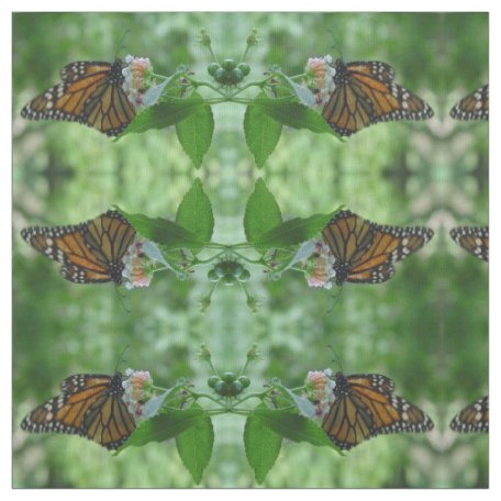 Yellow Monarch Butterfly Pattern Fabric | Zazzle