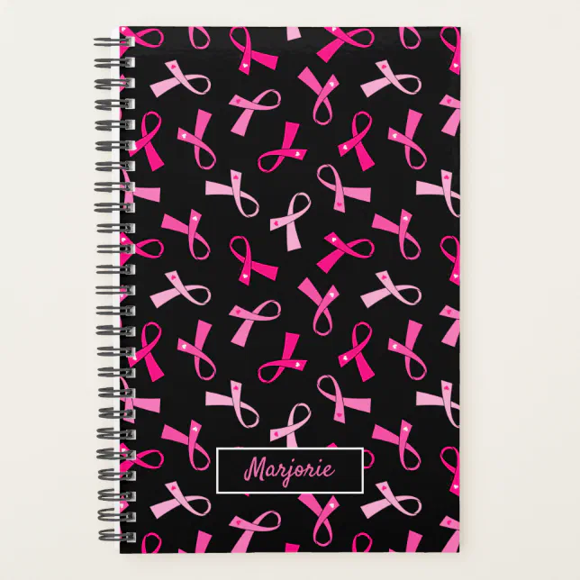 Pretty Multi Pink Breast Cancer Ribbon Pattern Planner | Zazzle