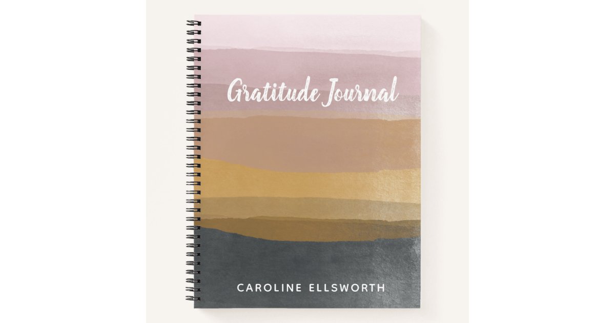 Pretty Muted Watercolor Personalized Gratitude Notebook | Zazzle