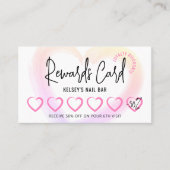 Pretty Nails Loyalty Card Script Watercolor Logo | Zazzle