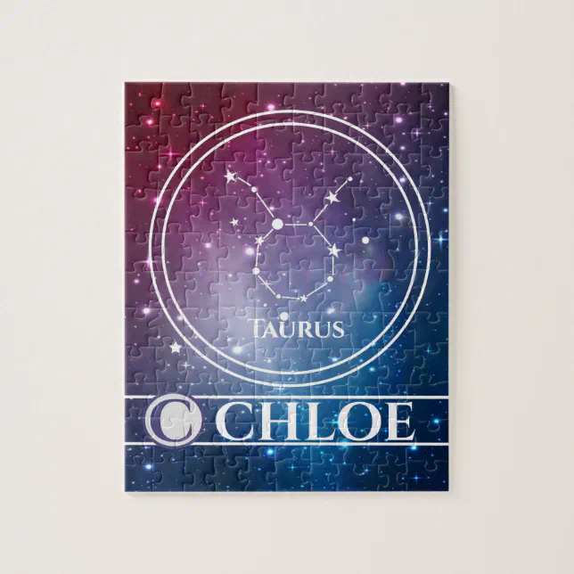 Pretty Night Sky Personalized Zodiac Sign TAURUS Jigsaw Puzzle | Zazzle