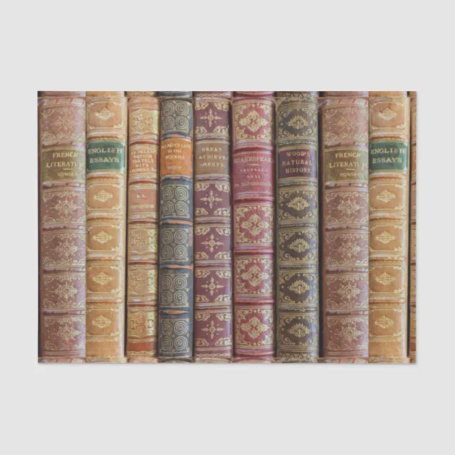 Pretty Old Book Spines Decoupage Tissue Paper | Zazzle