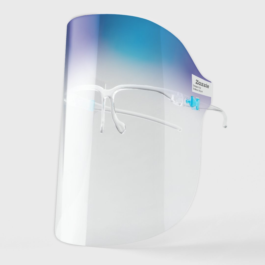 Pretty Ombre Gradient Watercolor Blue White Face Shield | Zazzle
