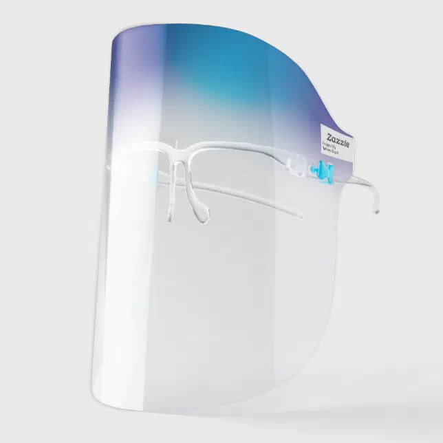 Pretty Ombre Gradient Watercolor Blue White Face Shield | Zazzle