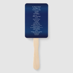 Pretty Orange Flowers on Navy Blue Hand Fan | Zazzle