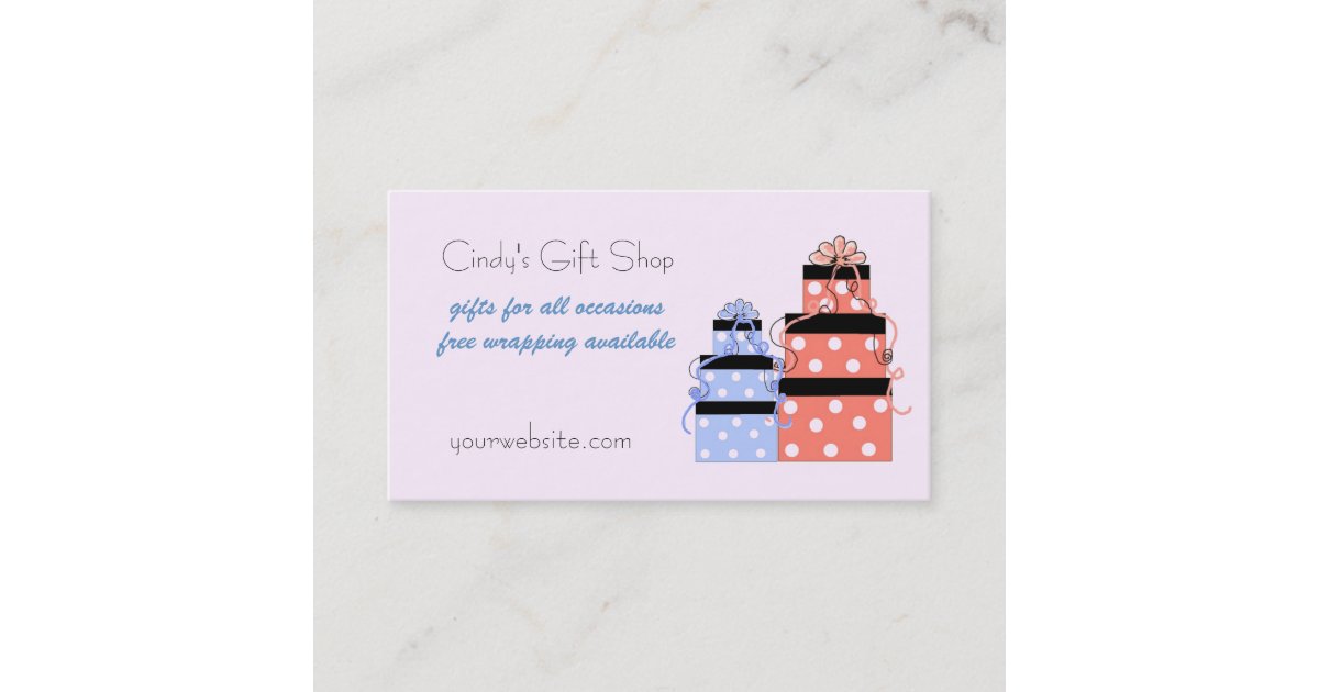 Pretty Packages Gift Shop Business Card | Zazzle