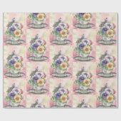 Pretty Painted Pansies Wrapping Paper | Zazzle