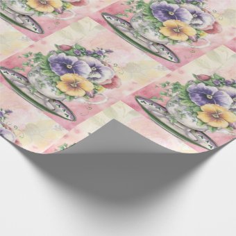 Pretty Painted Pansies Wrapping Paper | Zazzle