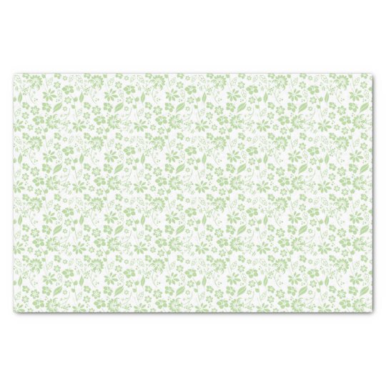 Pretty Pale Green Tropical Spring Flowers Tissue Paper | Zazzle.com