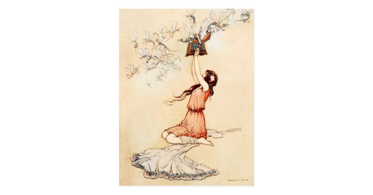 Pretty Pandora opening Her Box Postcard | Zazzle.com