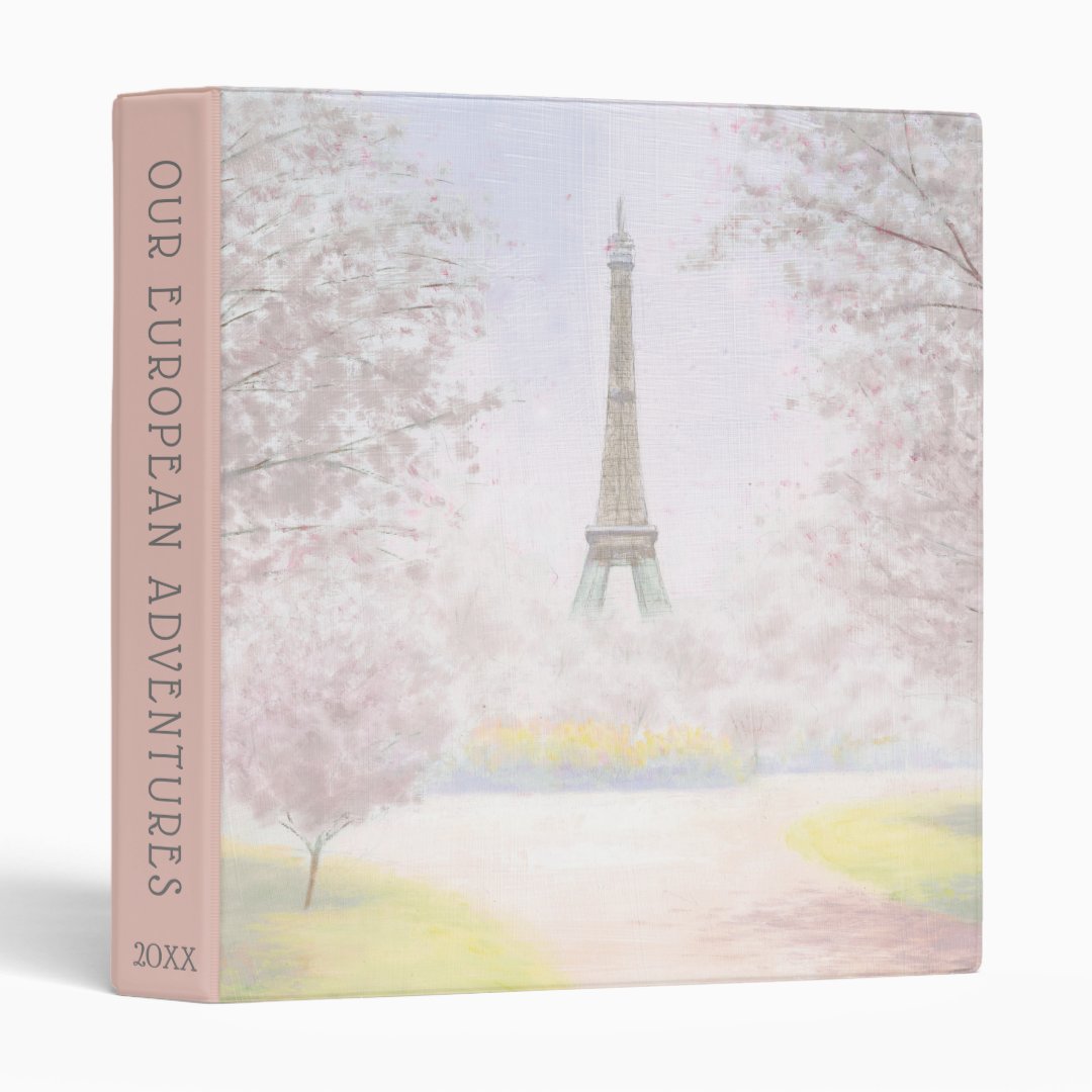Pretty Paris In Pastels 3 Ring Binder | Zazzle