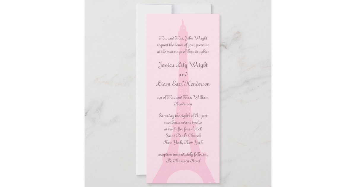 Pretty Paris Wedding Invitation | Zazzle