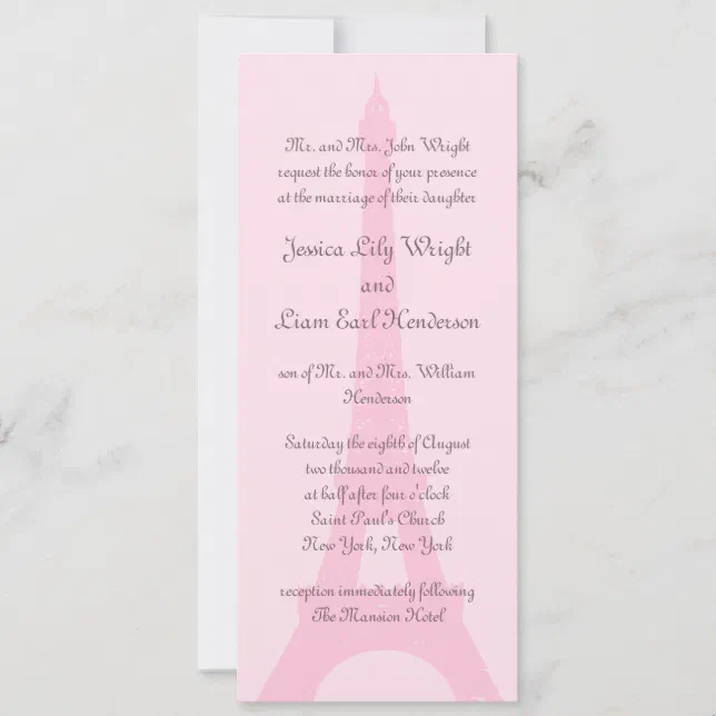 Pretty Paris Wedding Invitation | Zazzle