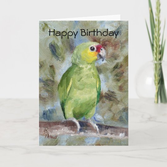 Pretty Parrot Birthday Card | Zazzle.com