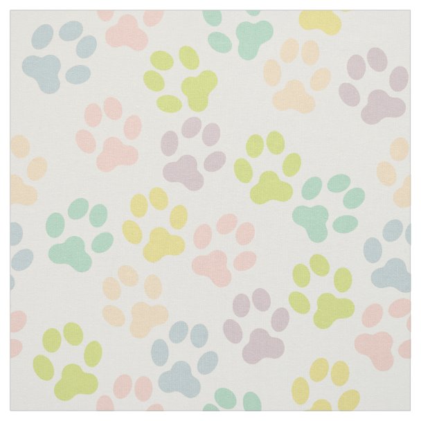 Dog Paw Print Pattern | Orange Fabric | Zazzle