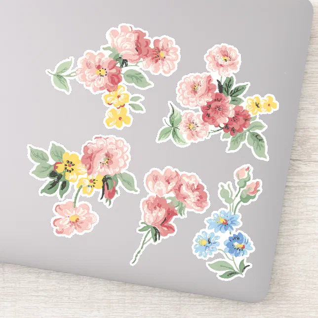 Pretty Pastel Flowers Sticker | Zazzle