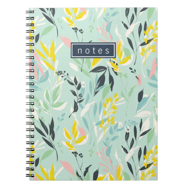 Pretty Pastel Foliage Pattern Notebook | Zazzle