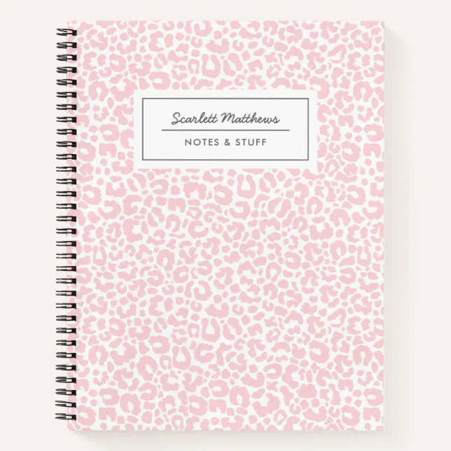Pretty Pastel Leopard Print Pattern Pink Notebook | Zazzle