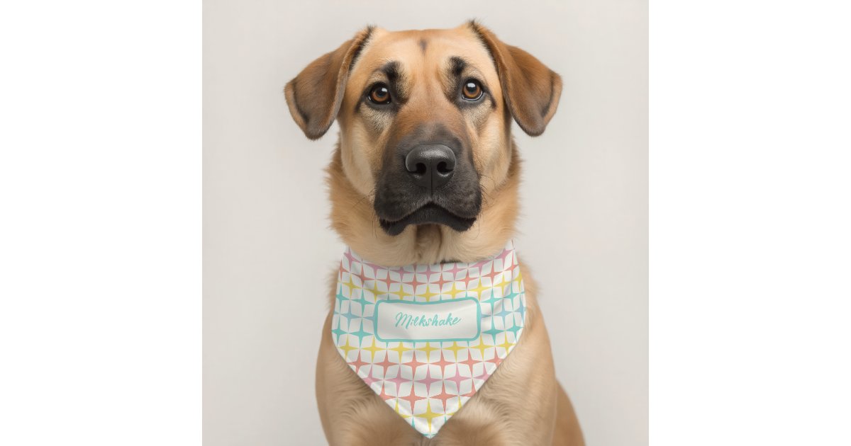 Pretty Pastel Pattern Personalized Pet Bandana Collar | Zazzle