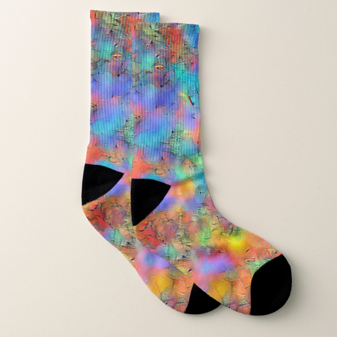 Pretty pastel rainbow colorful socks | Zazzle