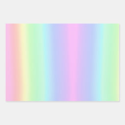 Pretty Pastel Rainbow Gradient Wrapping Paper Sheets | Zazzle