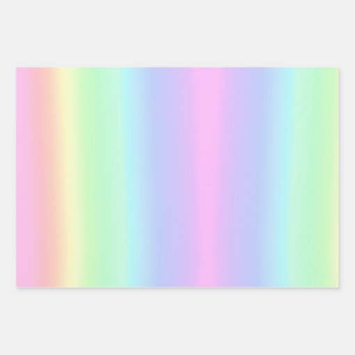 Pretty Pastel Rainbow Gradient Wrapping Paper Sheets | Zazzle