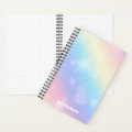 Pretty Pastel Rainbow Sparkle Girly Monogram Kids Notebook | Zazzle
