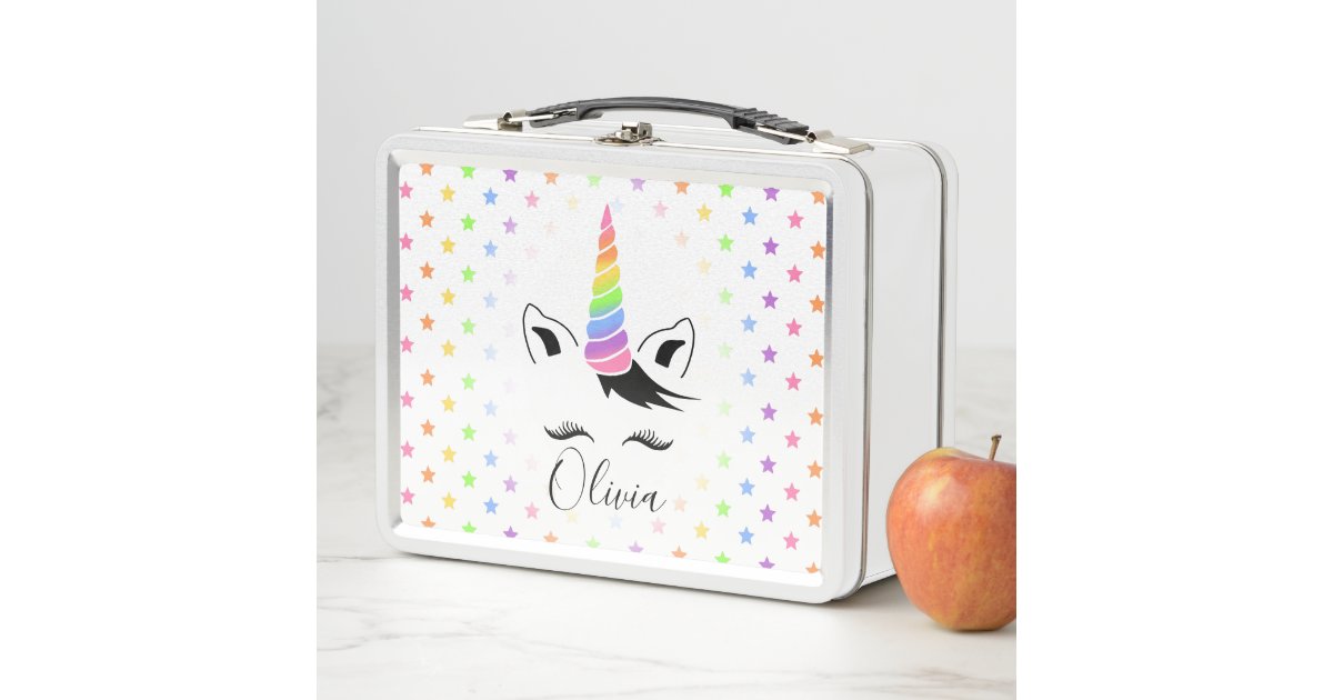 Pretty Pastel Unicorn Metal Lunch Box | Zazzle