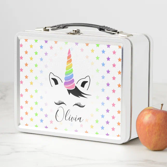 Pretty Pastel Unicorn Metal Lunch Box | Zazzle